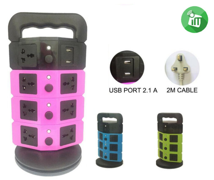 Mega Sockets 11 universal outlets with 2 USB | iMedia Stores