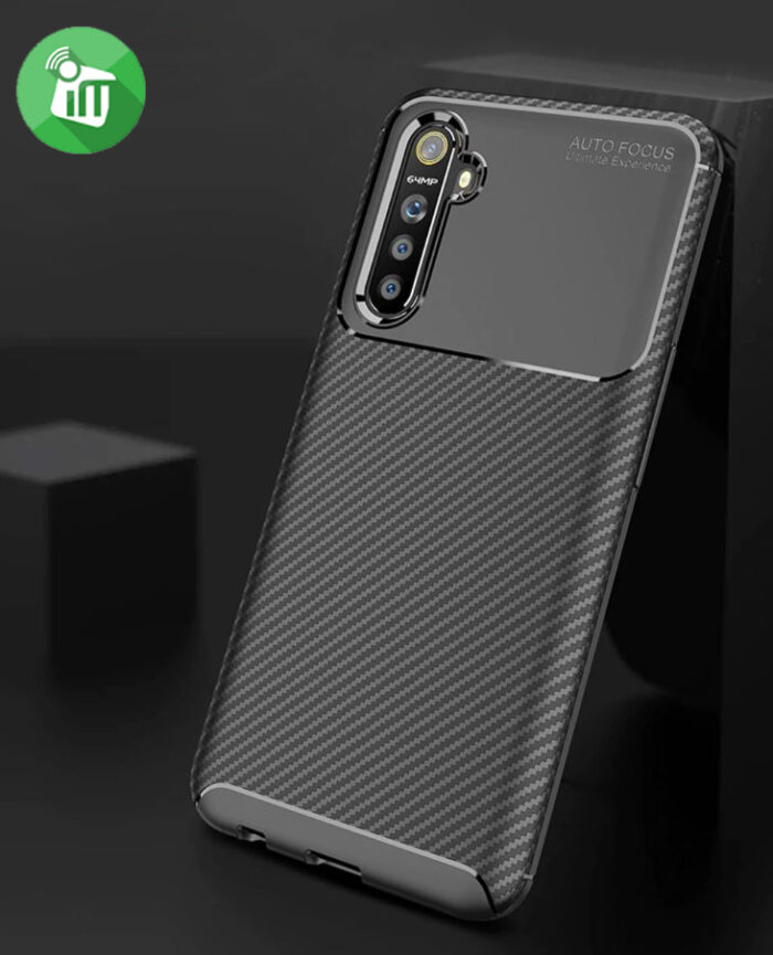 IPAKY Auto Focus Carbon Fiber Series Case Cover For Realme XT