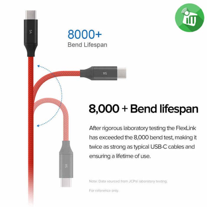 JCPAL Linx Series FlexLink USB-C 100W Cable (2m/6.56ft)