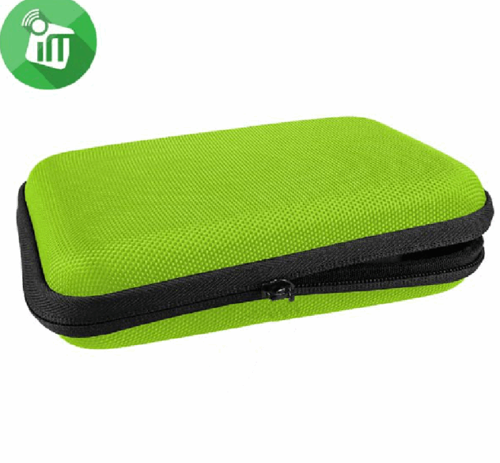 Hard Case Portable Carrying Zipper Bag Rectangle Shaped (18cm x 12cm)