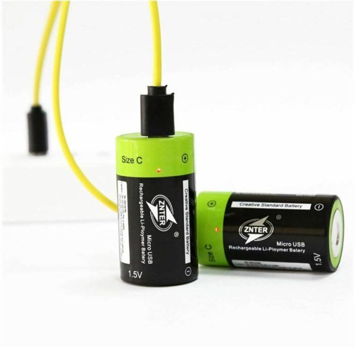 ZNTER Li-polymer 1PCS Size C Micro USB Rechargeable Battery 3000mAh-1.5V