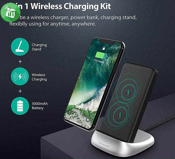 RAVPower RP-PB106 5000mAh 3-in-1 Wireless Power Bank Kit