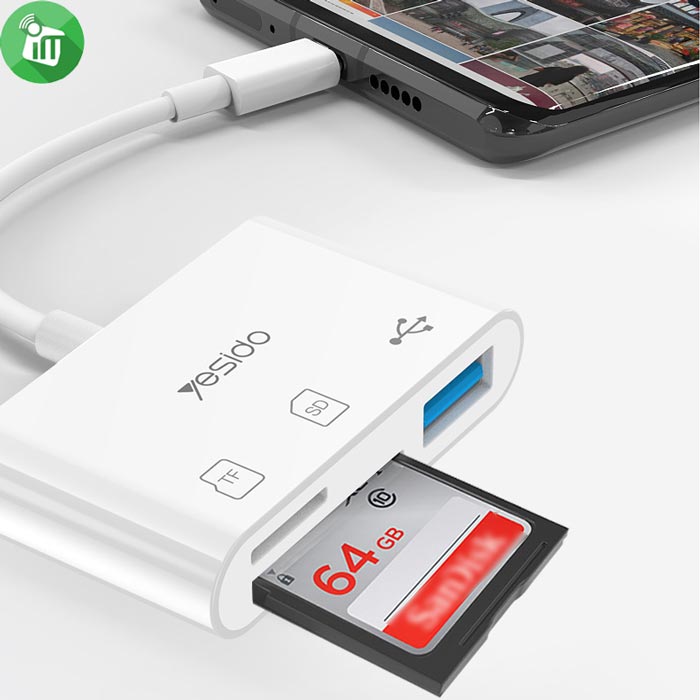 Yesido GS16 USB-C 3 in 1 OTG Card Reader | iMedia Stores