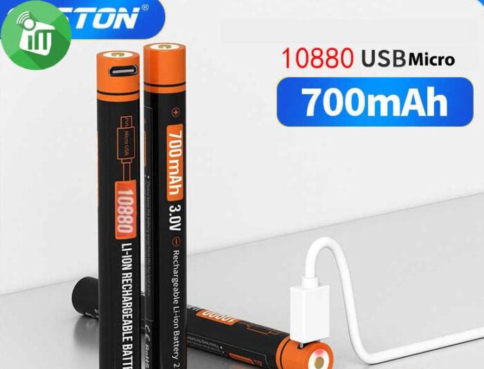 Beston 2PCS 10880 Micro USB 3.0V Rechargeable Lithium Battery 700mAh