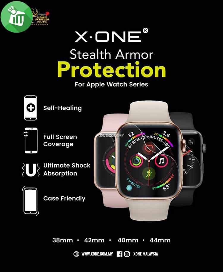 X.One Stealth Armor Full Coverage Shock Screen Protector For Apple Watch 49mm
