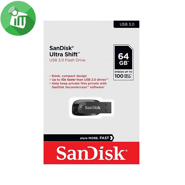 SanDisk Ultra Shift 3.0 Flash Drive 64GB | iMedia Stores